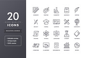 Education and Science Icons, an Outline Icon by filborg