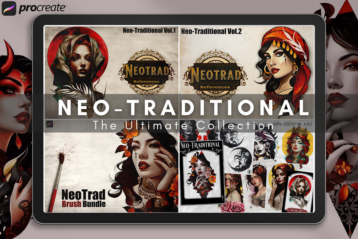 Procreate, Neo-Traditional, a Brush Add-On by Studio.Valhalla