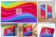 Colorful Mesh Flow Poster Designs, a Background Graphic by Lucky Creative