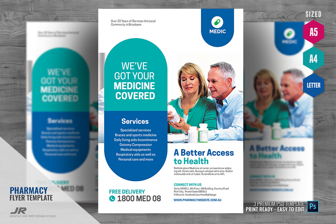 Pharmacy Drug Store Flyer, a Flyer Template by PSDPixel