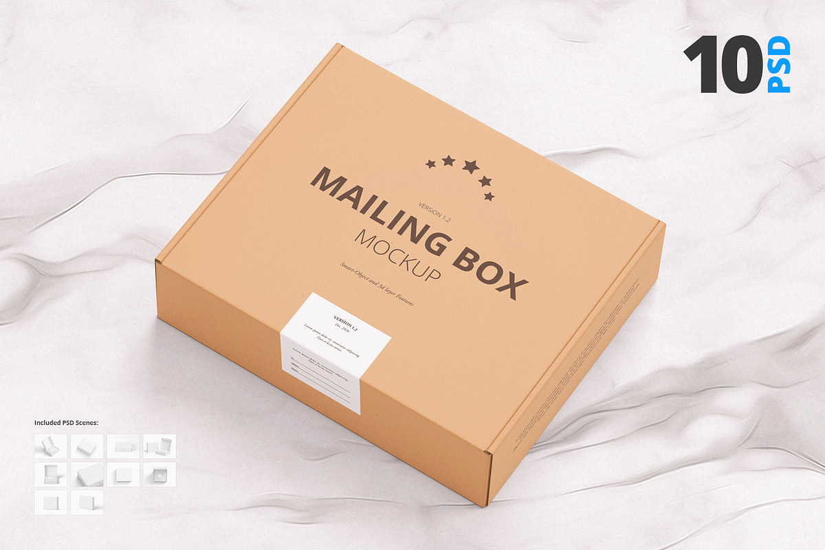 Shipping | Mailing Box Mock-up, a Cups & Container Mockup by WebAndCat