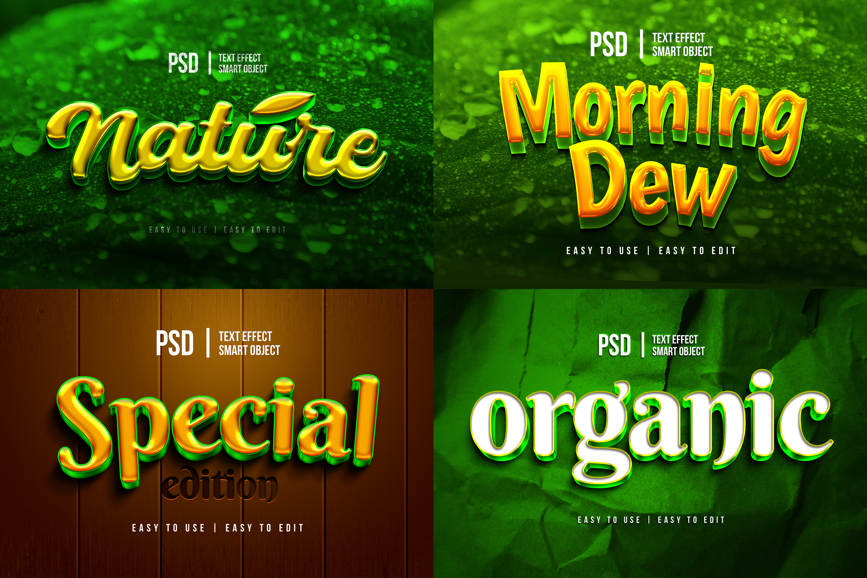 editable 3d text effect bundle, a Layer Style Add-On by yokbisayok