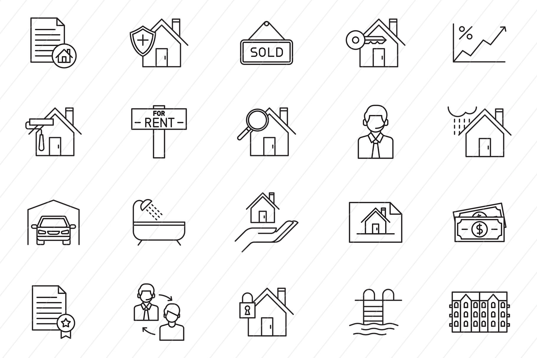 40 Real Estate Icons, an Icon by Graphic Pear