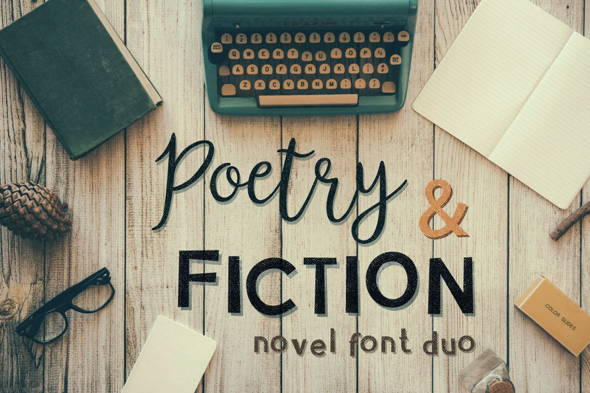 Poetry&Fiction novel font duo, a Sans Serif Font by Pxlhead