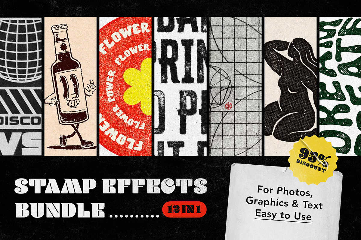 12-in-1 Stamp Effects Bundle, a Graphic by pixelbuddha.net