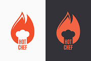 Chef hat in fire flame logo, a Branding & Logo Template by PushLogo
