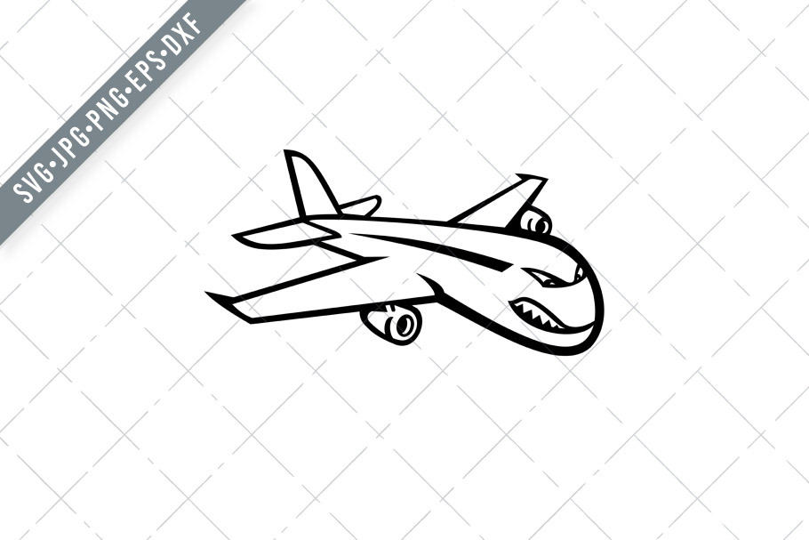 Angry Jumbo Jet Plane Mascot SVG, an Illustration by patrimonio ...