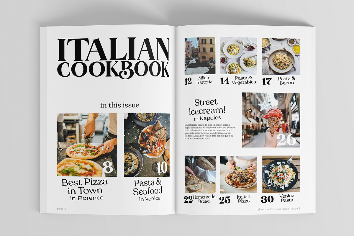 Italian CookBook Magazine Template, a Magazine Template by DeLaGranSiete