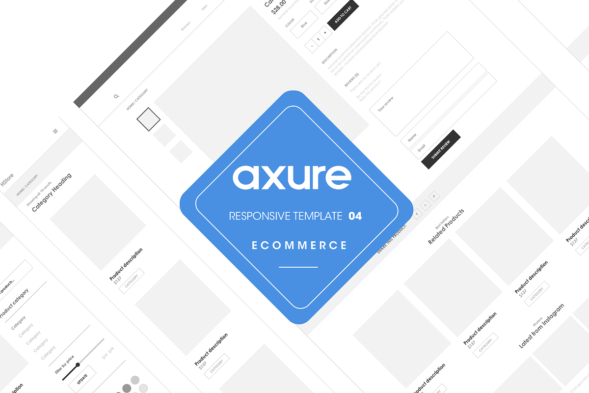 Axure responsive Ecommerce template4, a Wireframe Template by Humble UX