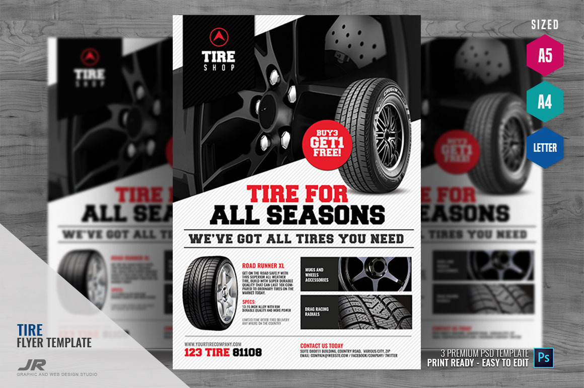 Tire_Shop_Promotional_Flyer, a Flyer Template by PSDPixel