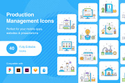 Production Management Flat Icons | Creative Market