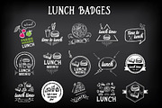 Lunch badges, a Food Illustration by BarcelonaShop