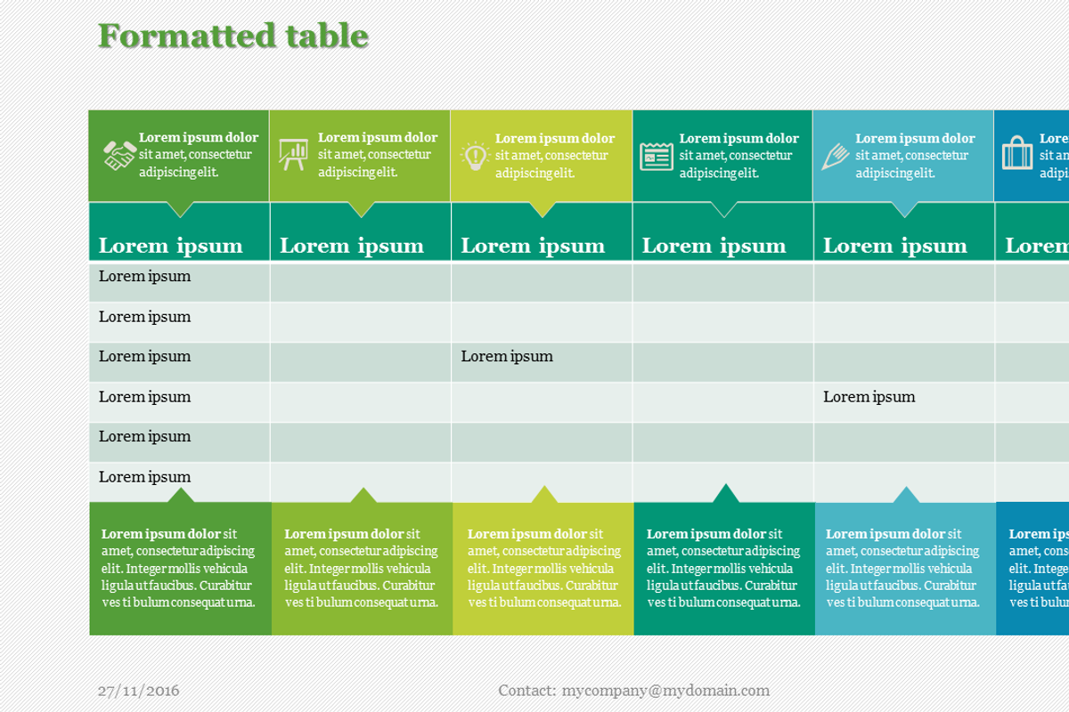 Creative Tables Pack 1 PowerPoint, a Presentation Template by Yes ...