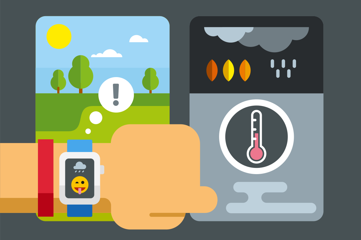 Weather app on smart watch | Illustrations ~ Creative Market