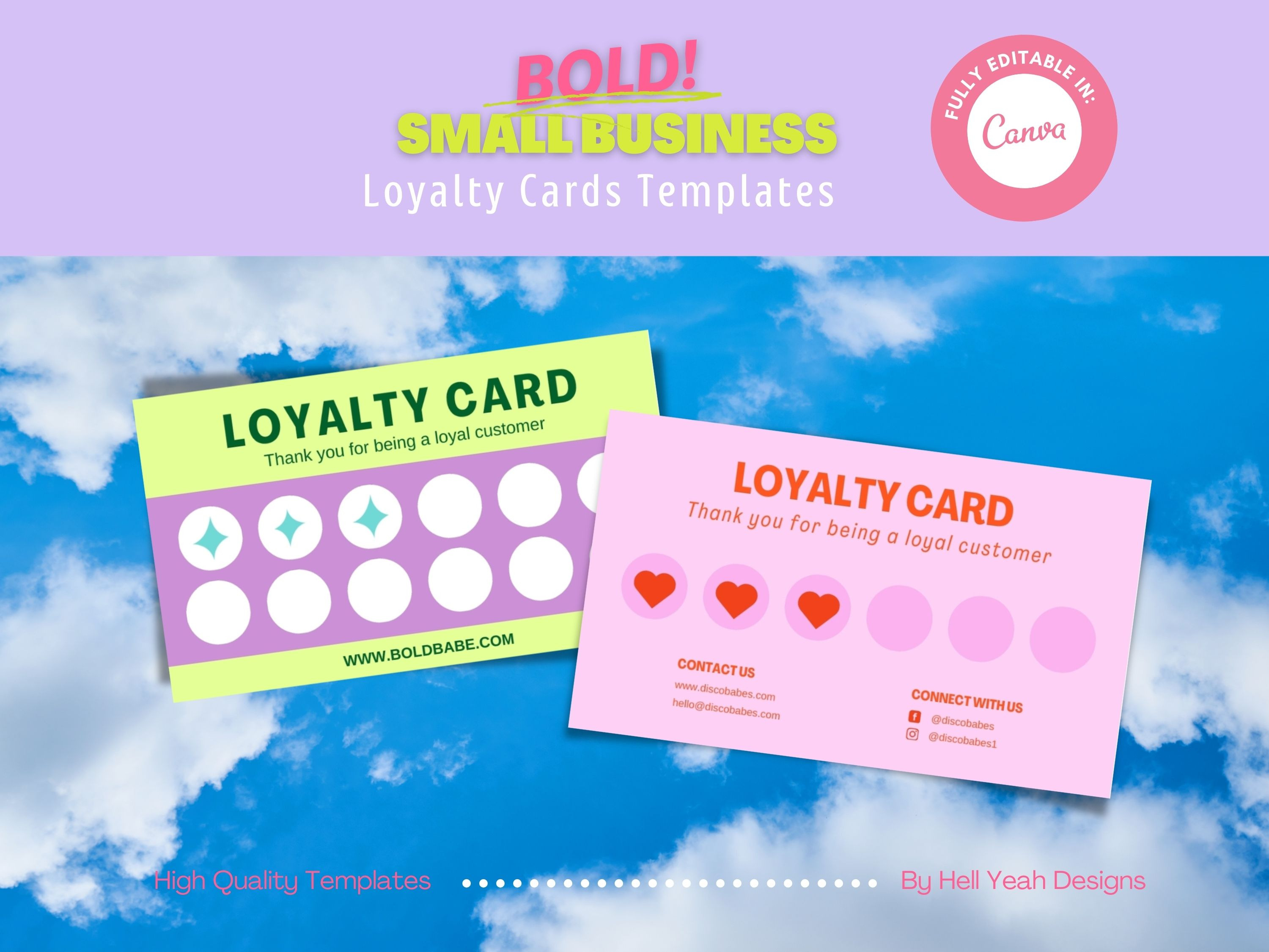 Bold Loyalty Cards Template, a Card Template by HellYeahDesigns