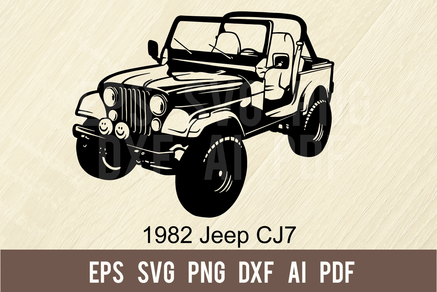 Jeep CJ7 1982 - Cut SVG, an Illustration by Digital-Clipart | Creative ...