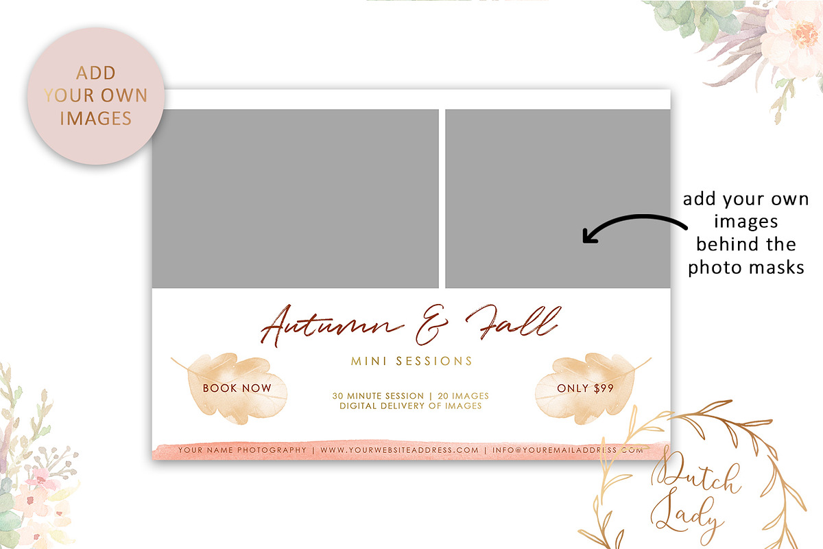 PSD Photo Session Card Template #10, a Card Template by The Dutch Lady ...