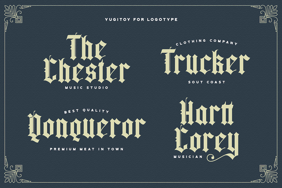 Yugitoy - Blackletter Font, a Blackletter Font by StringLabs