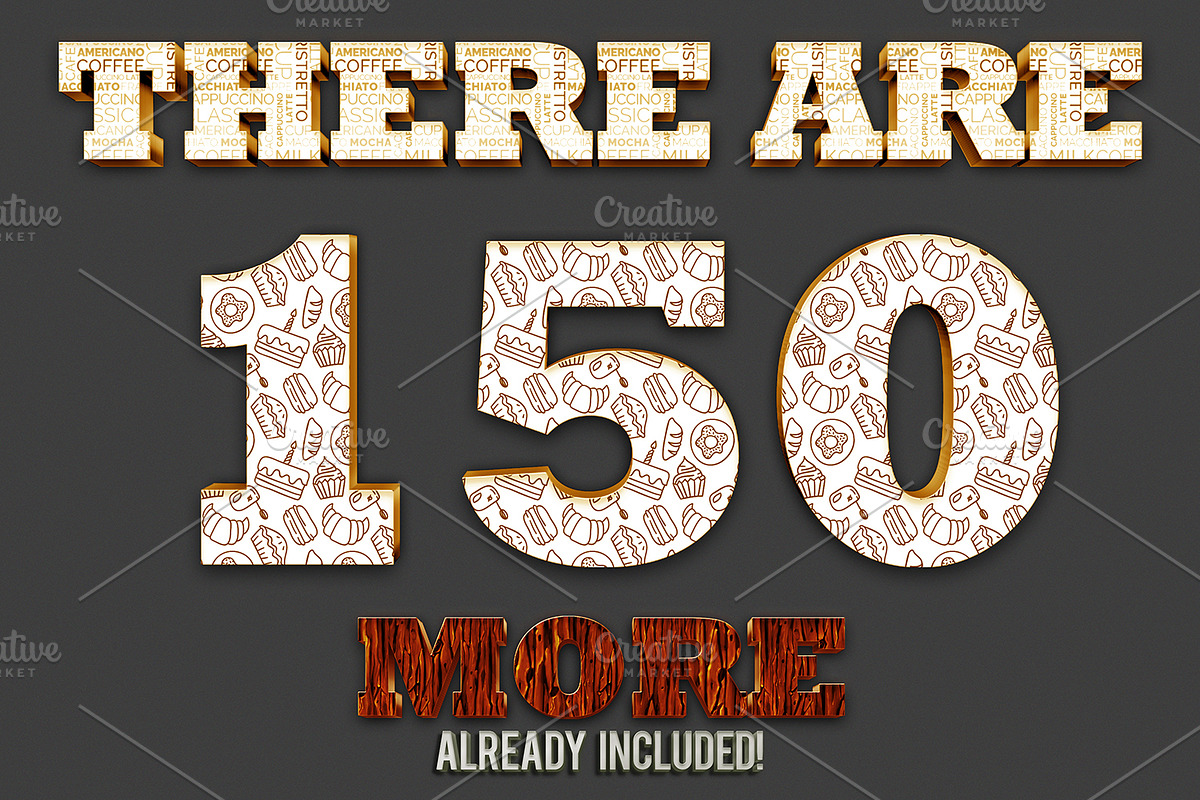 Mega Bundle 250+ 3D Text Styles, a Layer Style Add-On by Tzochko