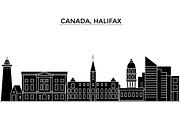 Canada, Halifax architecture vector city skyline, travel cityscape with ...
