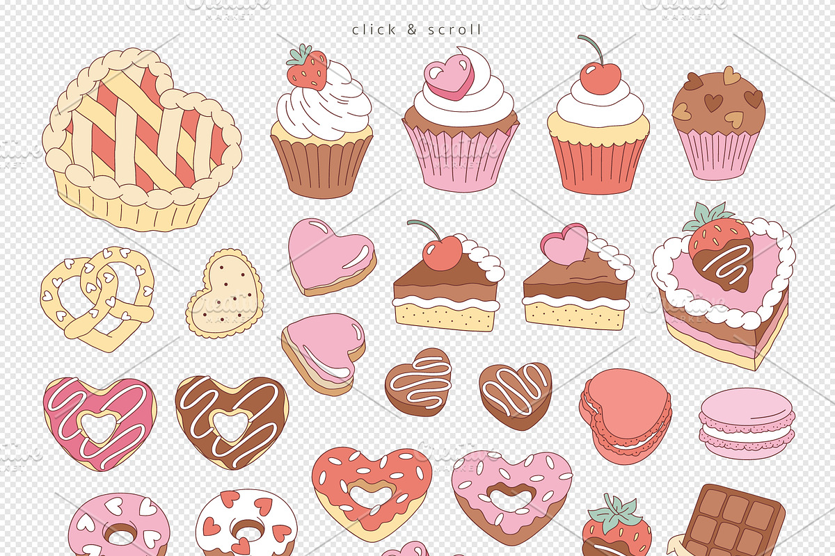 Valentines treats clipart set, an Object Graphic by @olga.angelloz ...