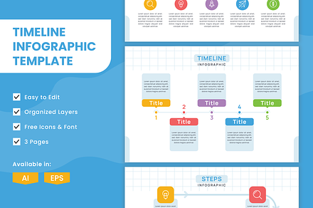 Process Bars Workflow Infographic | Templates & Themes ~ Creative Market