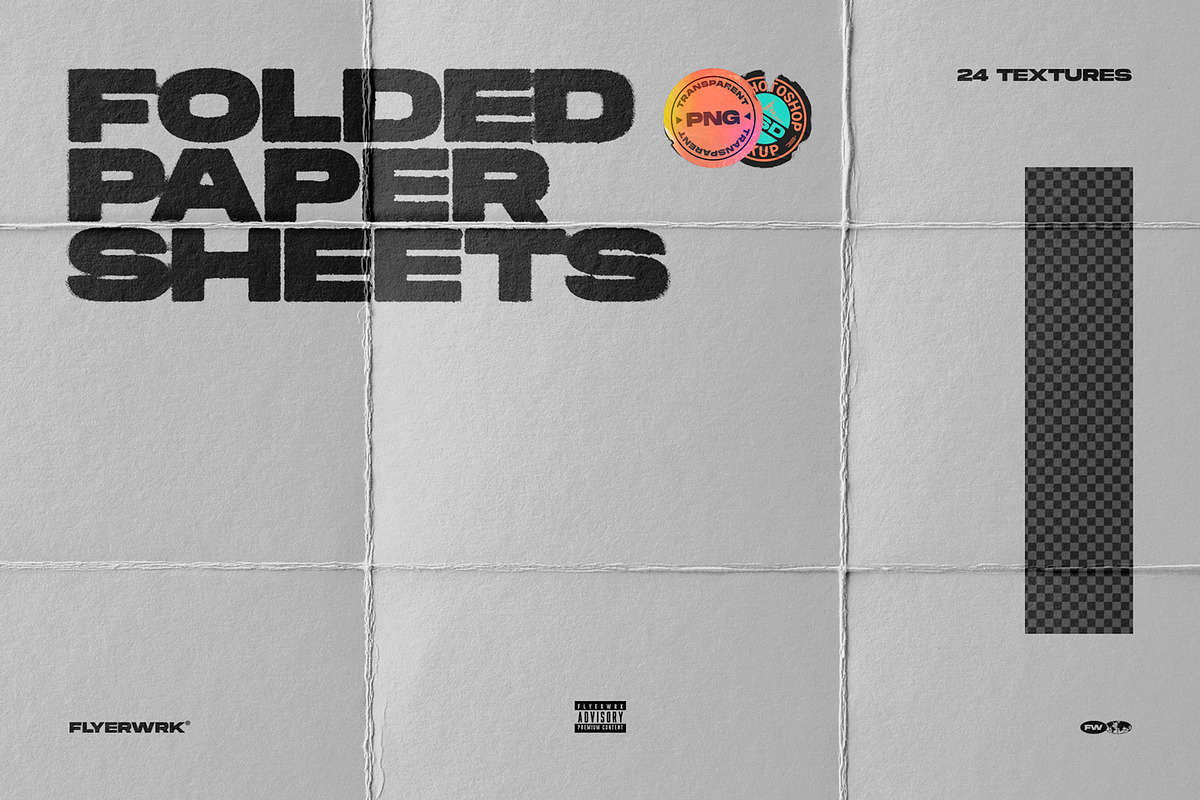 Folded Paper Sheets, a Texture Graphic by FLYERWRK