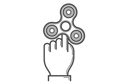 Fidget spinner line vector icon., an Outline Icon by Visual Generation