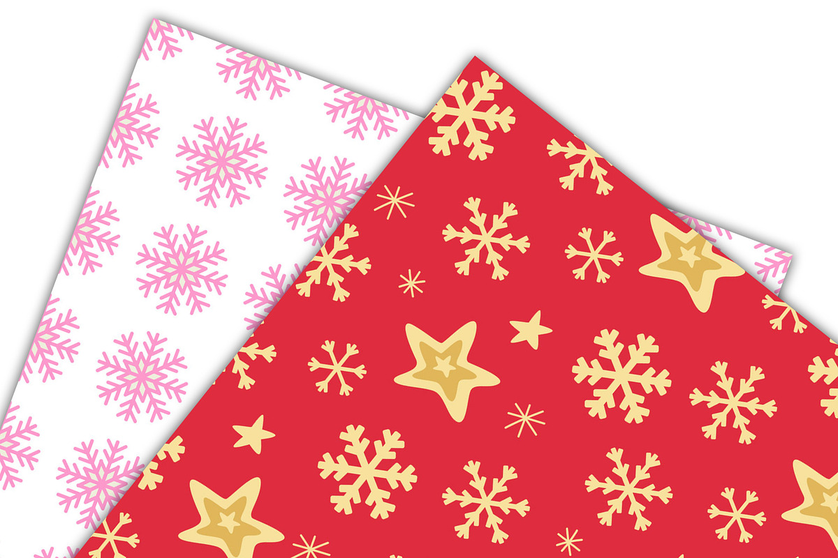 Snowflake Pattern Digital Paper
