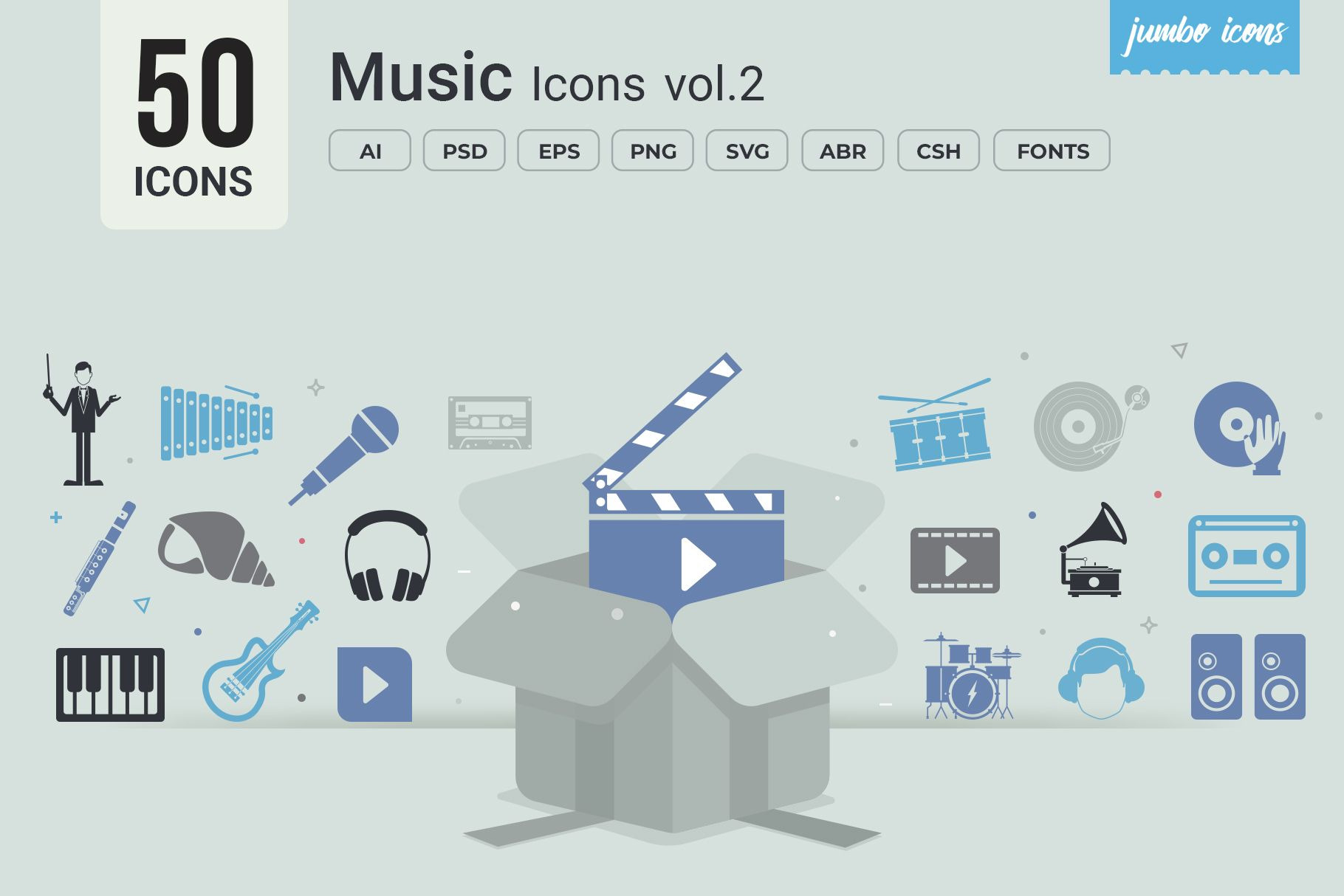 Music Glyph Icons V2, a Solid Icon by Jumbo Icons
