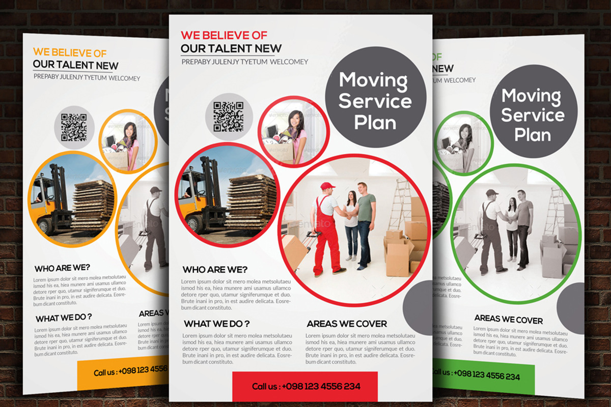 Moving Service Flyer Template, a Flyer Template by Psd Templates