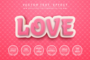 3D love - editable text effect