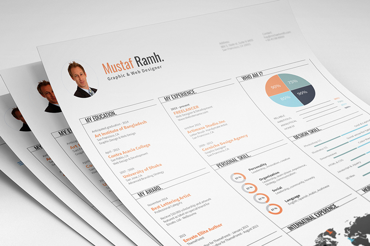 Infographic Resume, a Resume Template by DesignGhar