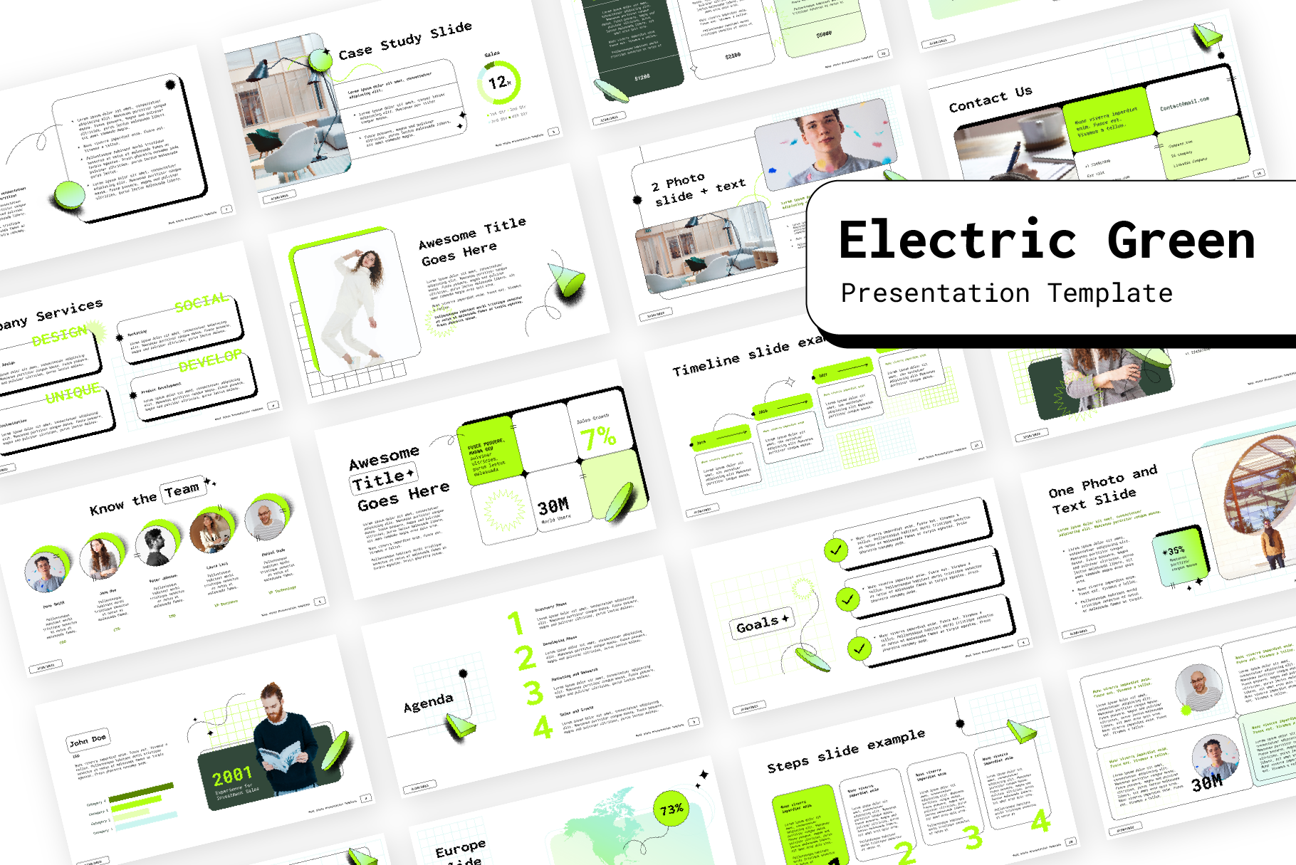 Electric Green Google Slides, a Presentation Template by chio.design ...