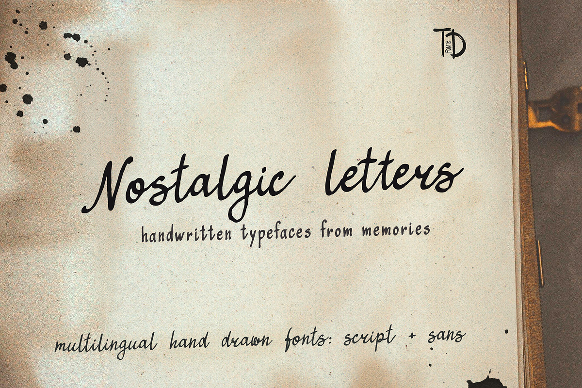 Nostalgic letters script sans font duo