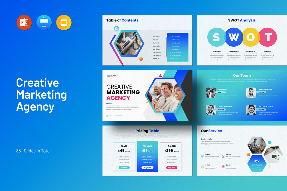 Creative Marketing Presentation, a Presentation Template by CreativeSlides