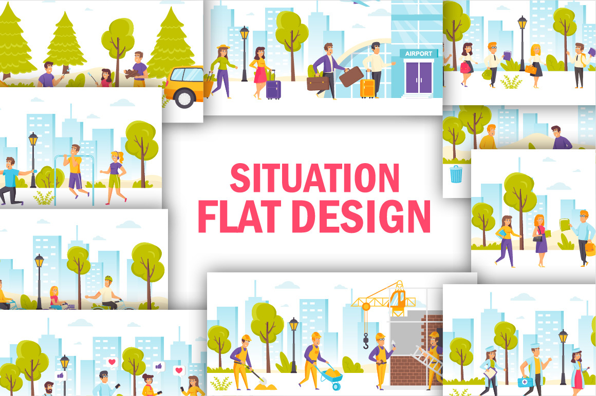 Flat People Scene Situation, an Education Illustration by alexdndz