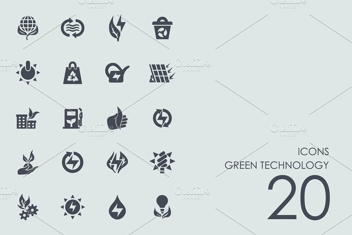 Green technology icons, an Icon by Palau