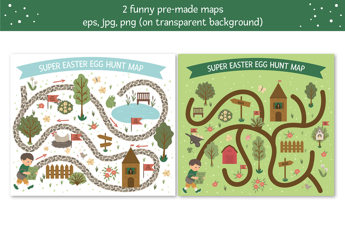 Easter egg hunt map creator, an Illustration by Lexi Claus