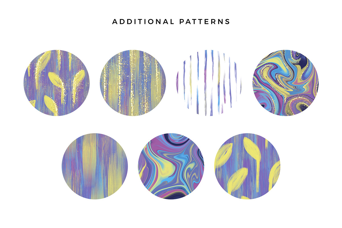 Purple & Gold Fantasy Patterns, a Pattern Graphic by Velliniki