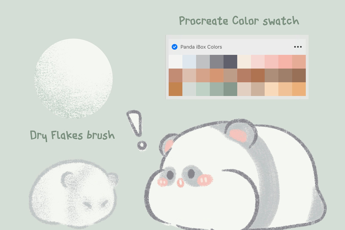 Procreate dry brushes | Panda brush, a Brush Add-On by ProcreateiBox