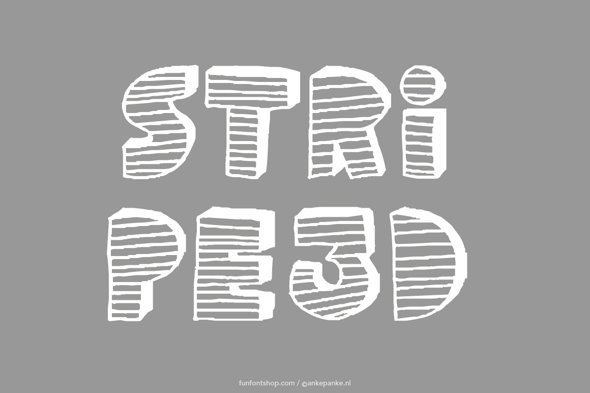 Stripe 3D handmade Font, a Font by Fun Font Shop