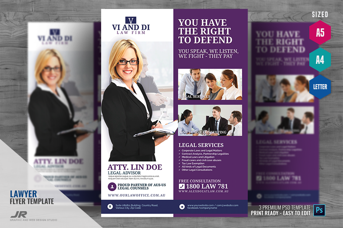 Law Firm Promotional Flyer, a Flyer Template by PSDPixel