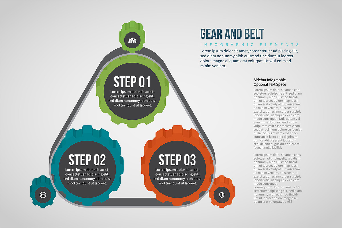 Gear and Belt Infographic, a Templates & Theme by h.utomo
