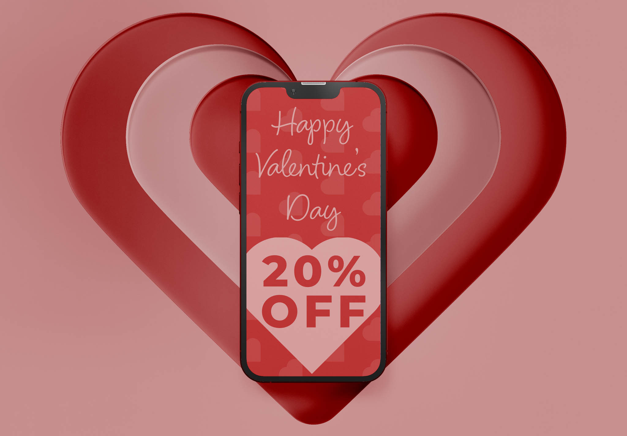 Valentine's Day Mockup, a Device Mockup by Mego-studio