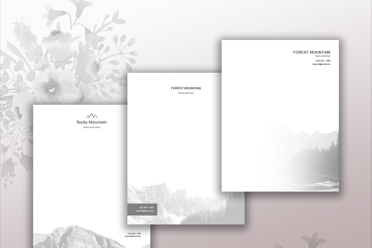Mountain Letterhead Template, a Stationery Template by Stanin Studio