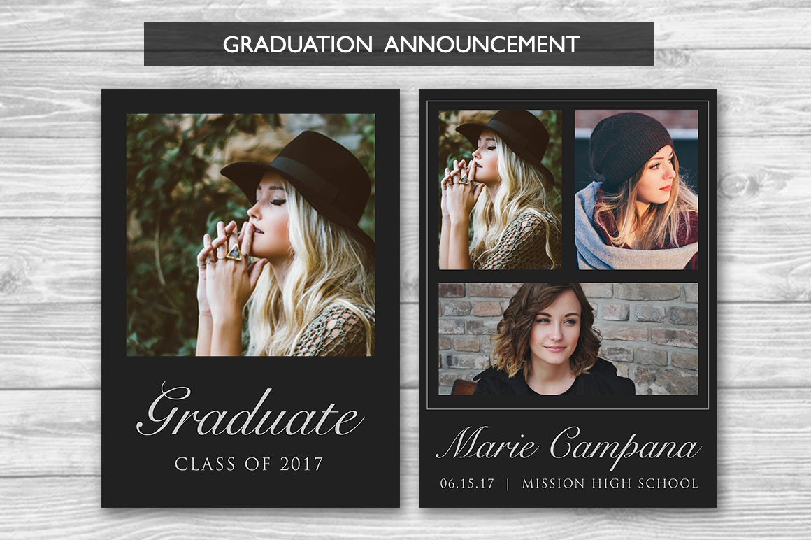 Graduation Announcement Card, a Card Template by ShalexDesigns