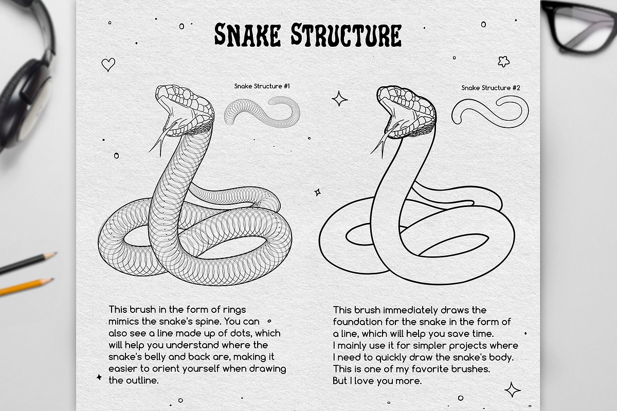 50 Snake Brushes for Procreate, a Brush Add-On by Disyukov