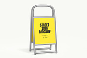 Metal Street Stand Sign Board Mockup