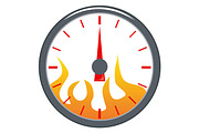 Speedometer with Flame, an Illustration by patrimonio
